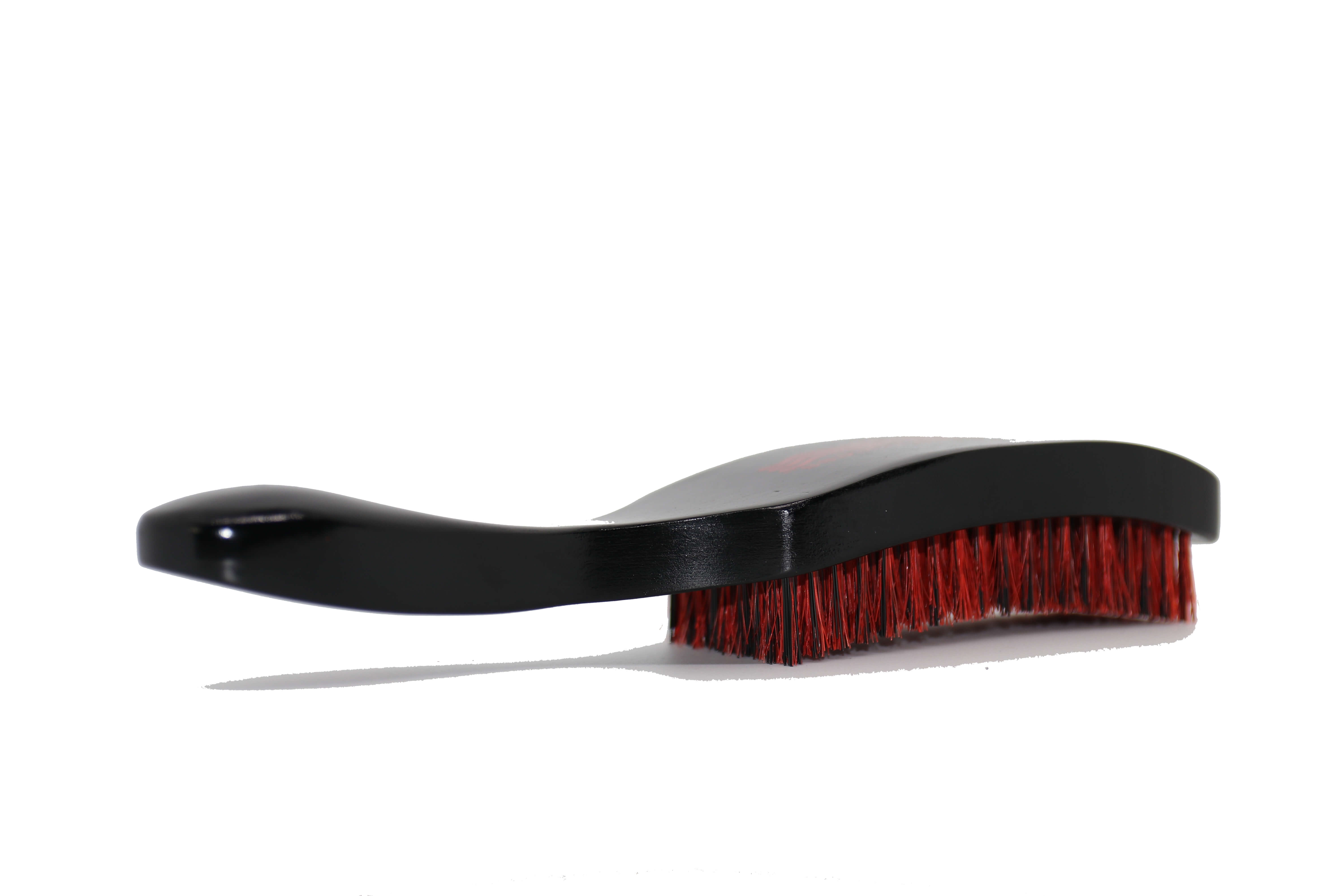 3WP Fiery Black Hybrid Wave Brush Medium/Soft (Red Bristle Mix ...